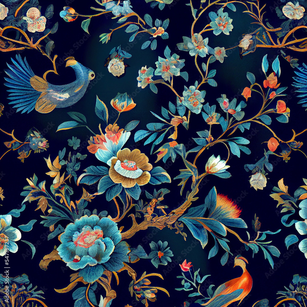 Beautiful chinoiserie pattern. Stock Illustration | Adobe Stock