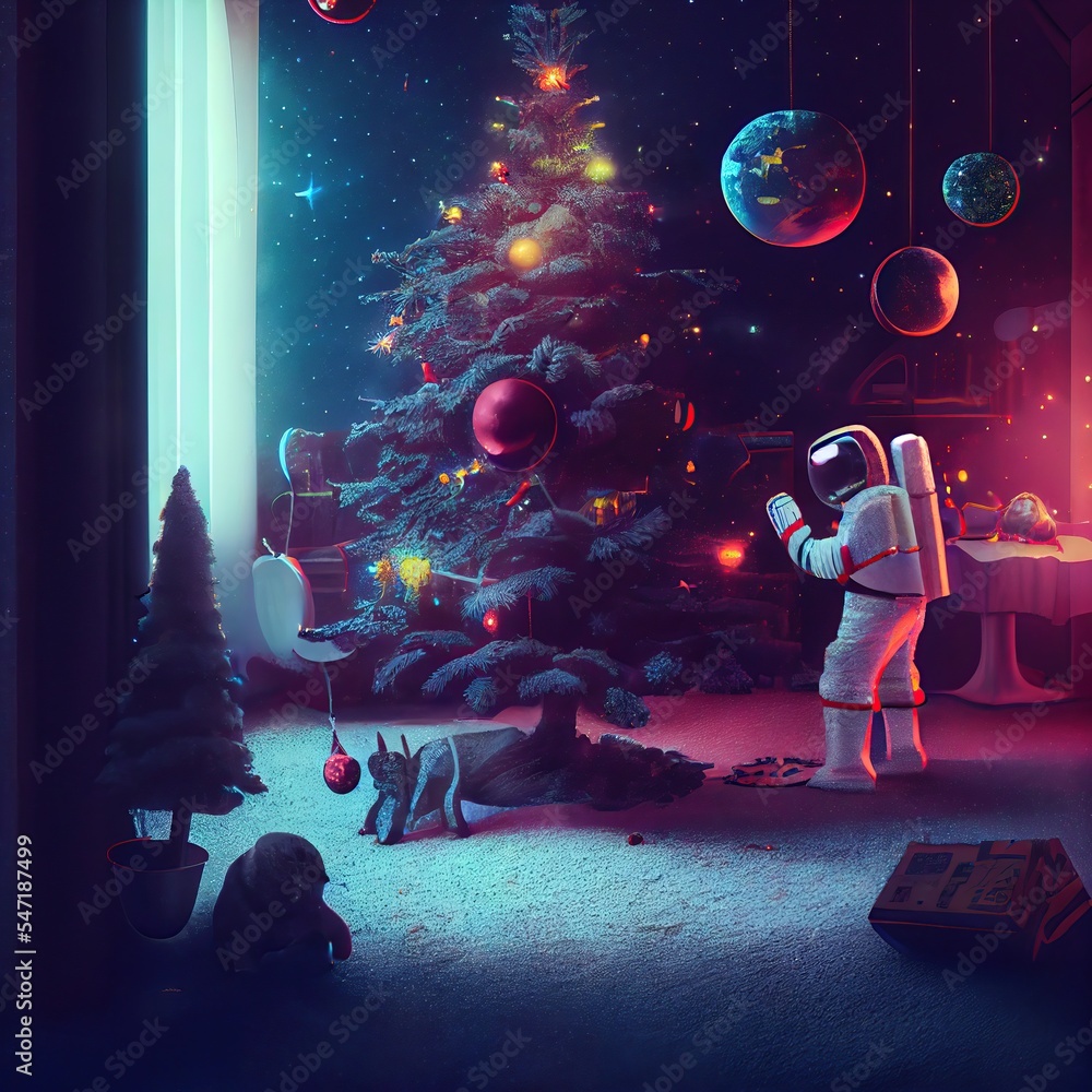 Santa Claus and His Christmas Space Christmas Space Santa Merry ...