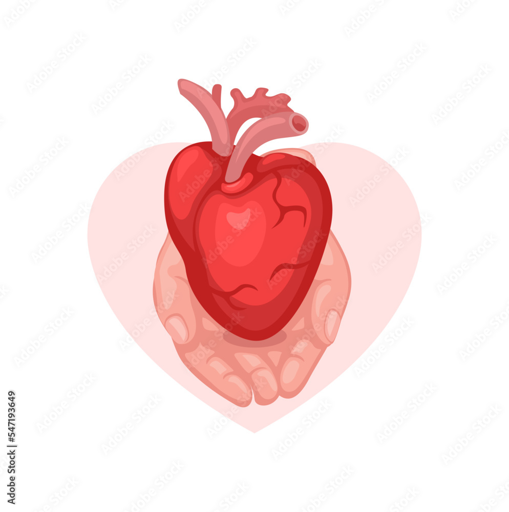 World Organ Donation Day. heart transplantation symbol cartoon ...