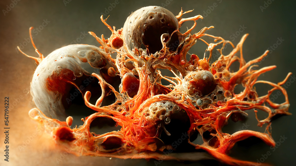 Cancer cells, growth of tumor, illustration Stock Illustration | Adobe ...