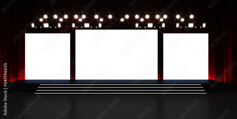 Empty stage design for mockup and corporate identity, display. Platform ...