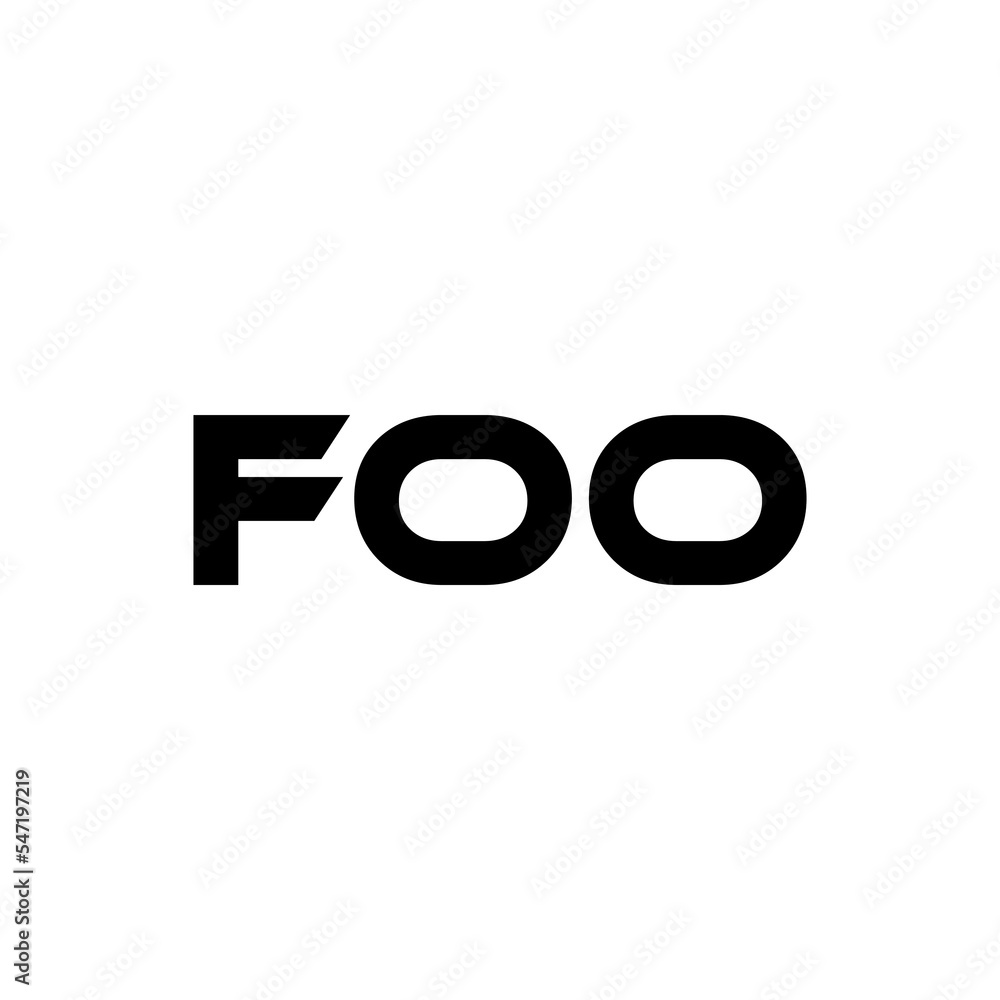FOO letter logo design with white background in illustrator, vector ...