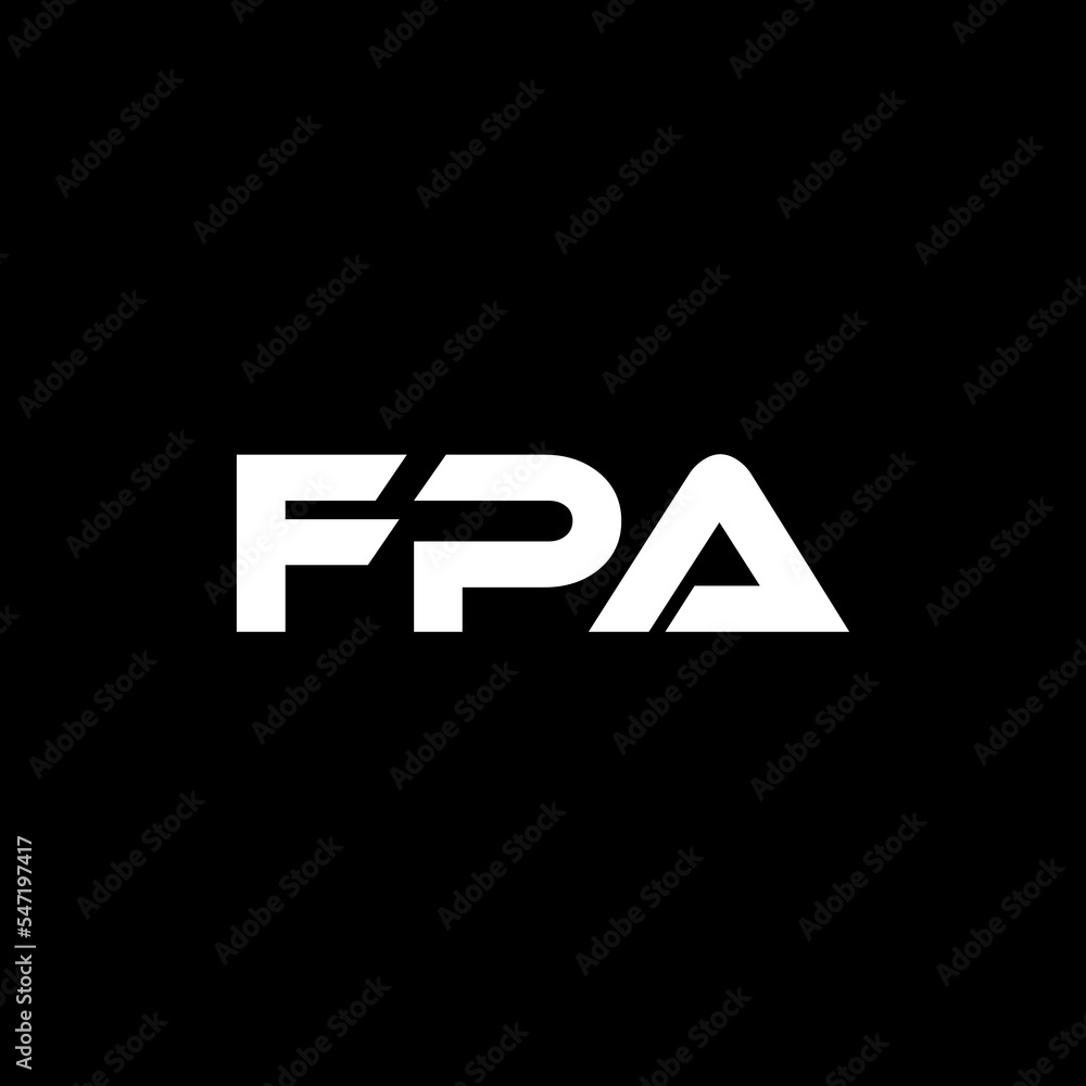 FPA letter logo design with black background in illustrator, vector ...
