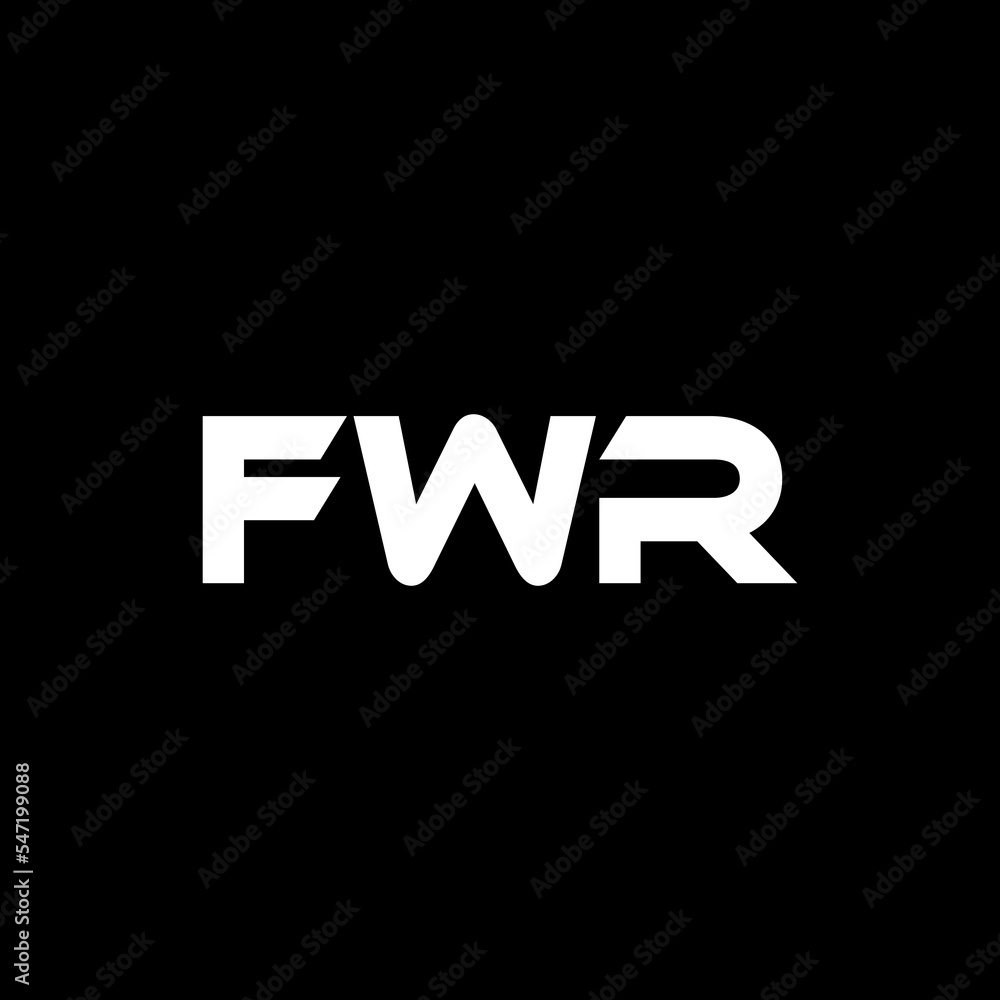 FWR letter logo design with black background in illustrator, vector ...