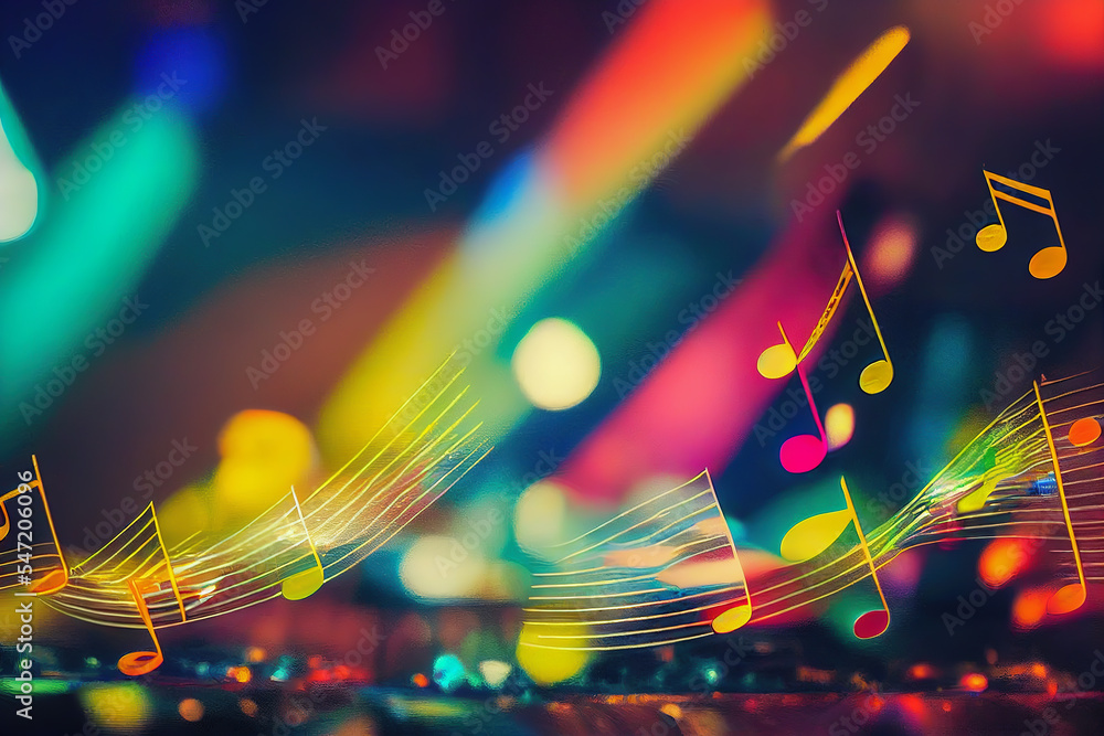 Music notes background for meditation to improve health and well being ...