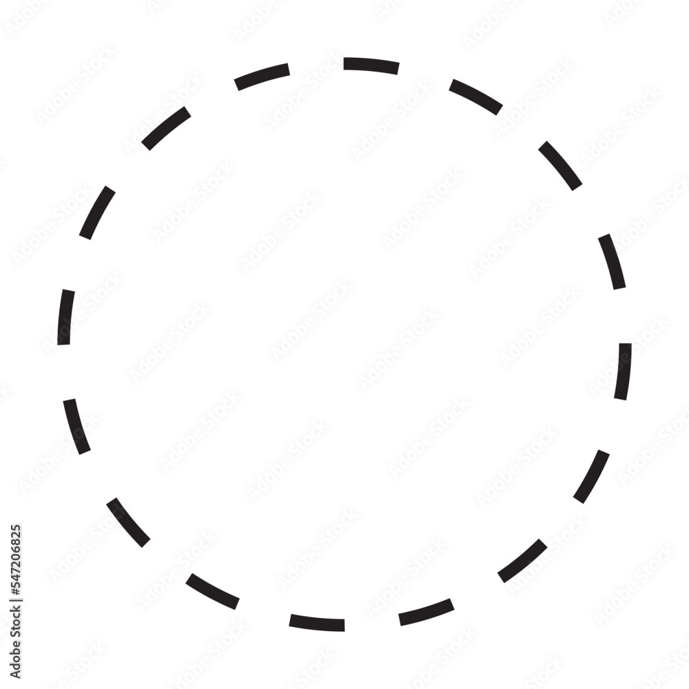 Circle shape dashed icon vector geometry symbol for creative graphic ...