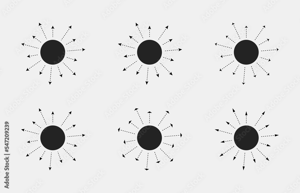 sun line art vector illustration isolated on white background. Stock ...