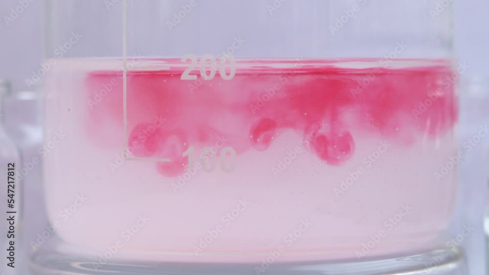 The process of coloring an acidic solution in red. Determination of pH ...