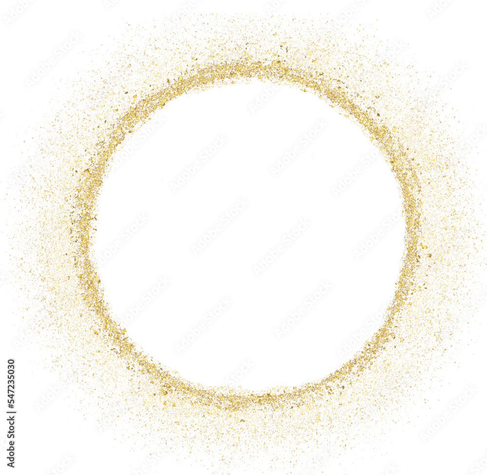 gold glitter round frame hand-drawn Stock Photo | Adobe Stock