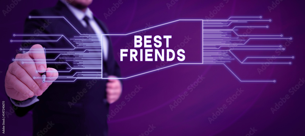 Inspiration showing sign Best Friends, Business overview A person you ...
