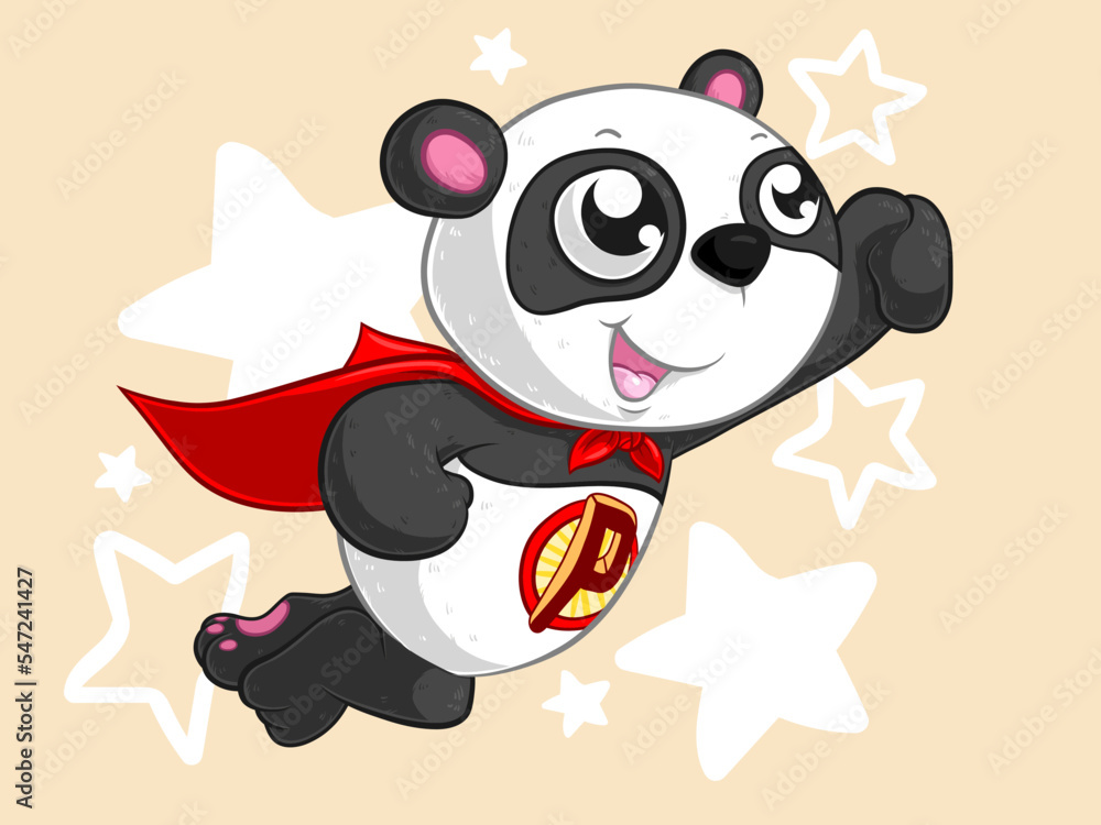 Comic Superpanda Stock Vector | Adobe Stock