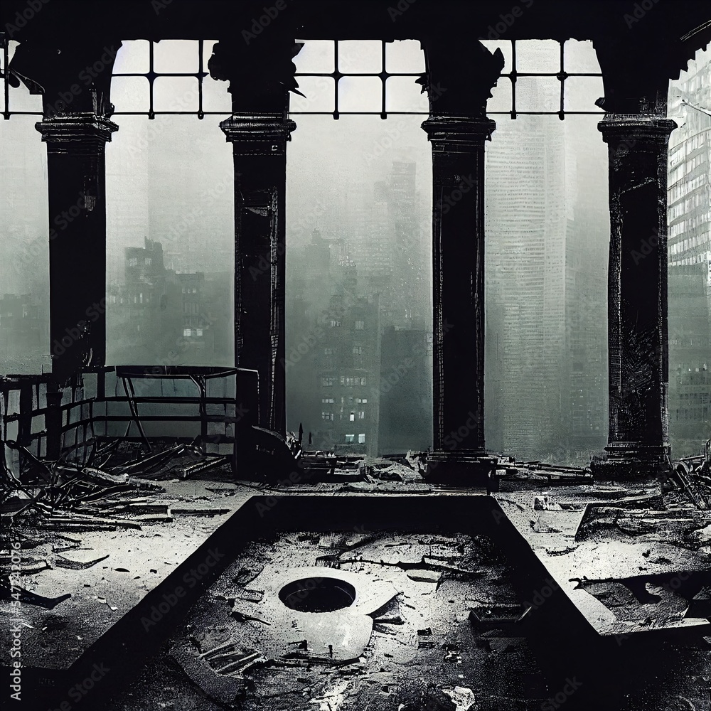 city destroyed by war . Apocalypse battlefield aftermath ruins Stock ...