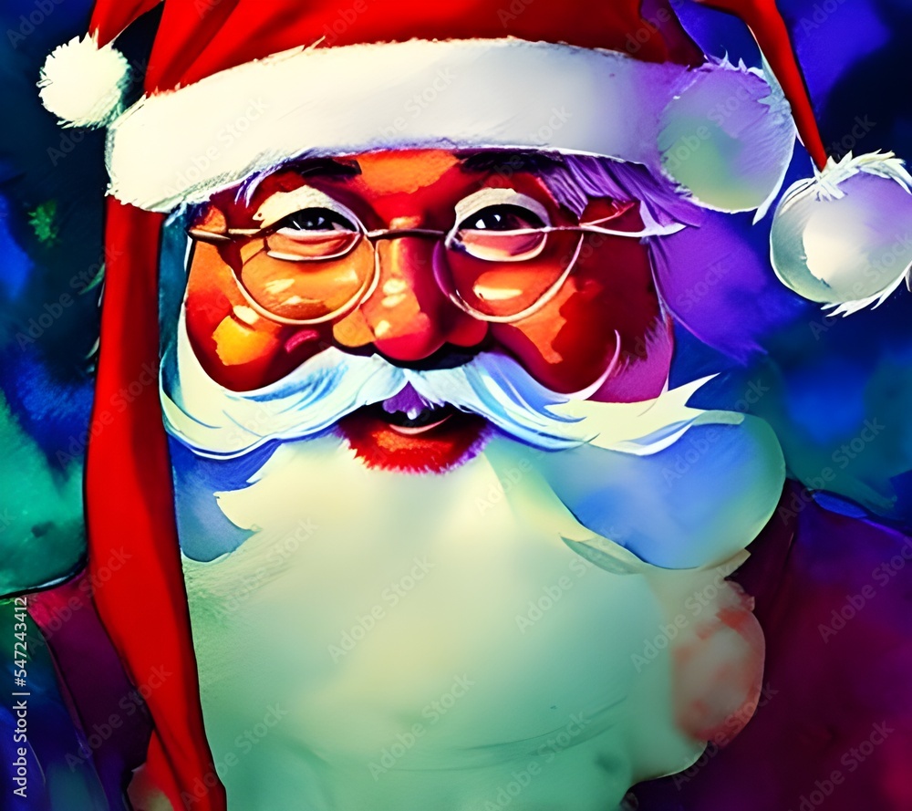 In this Santa Claus Christmas Portrait, Santa is looking very jolly as ...