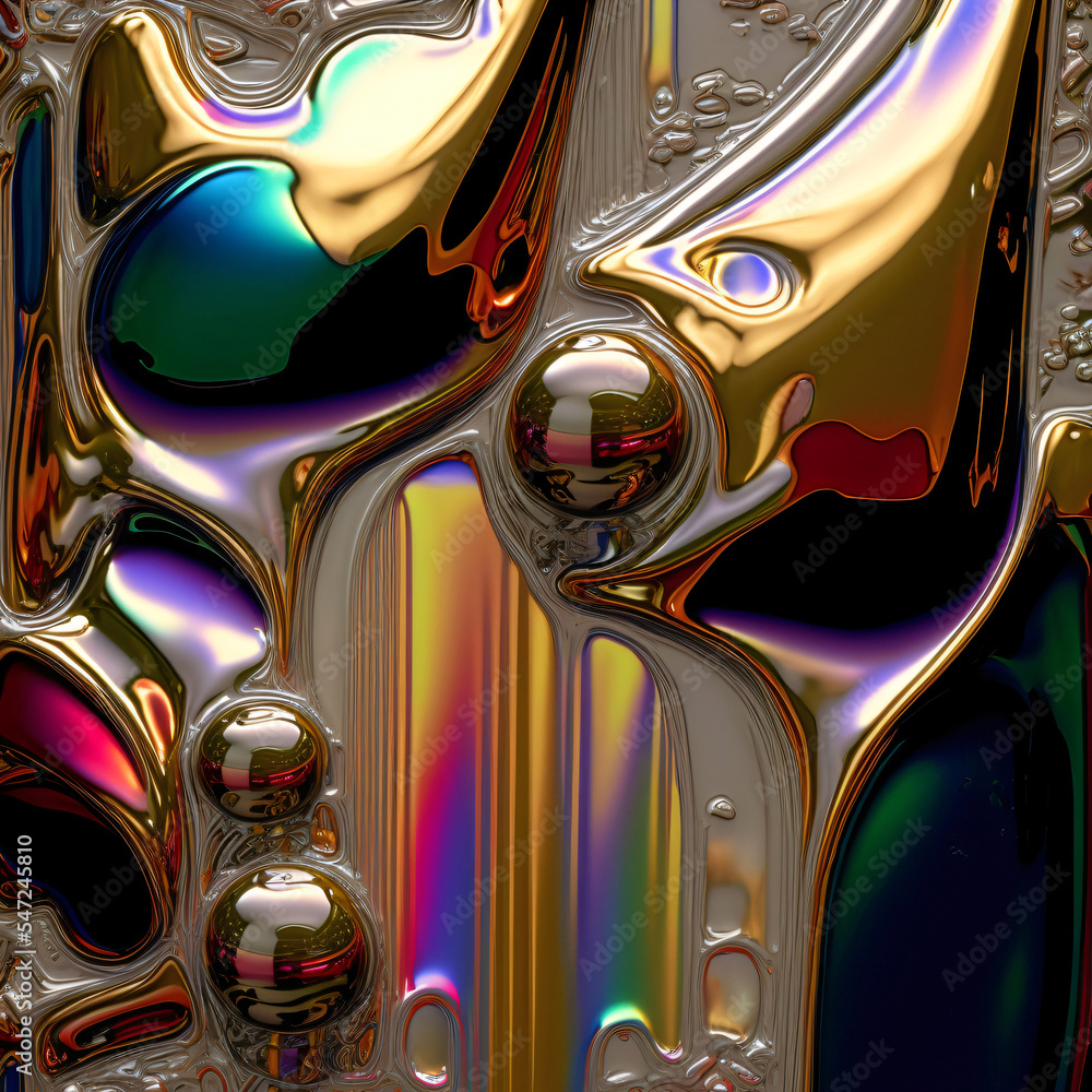 liquid metal colors, multicolor reflective paint effect, paint swirl, abstract chrome background ...