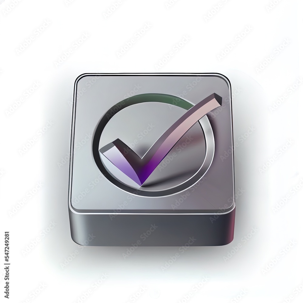 3d check mark icon isolated on white background. check list button ...