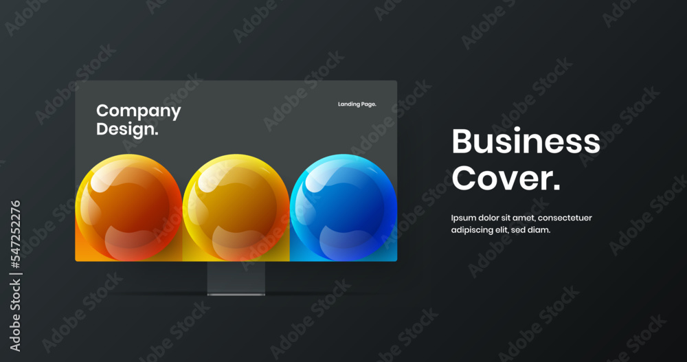 Minimalistic website screen vector design template. Original monitor ...