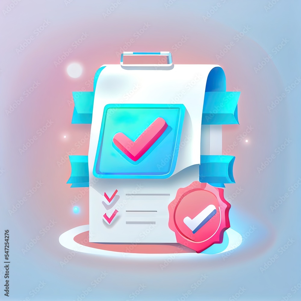 Approval icon, document accredited, authorized agreement, accreditation ...