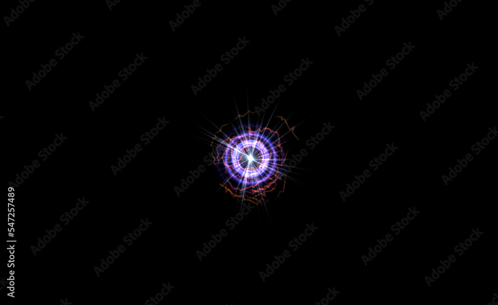 abstract pulsating glow element from particles and dots. explosion, of ...