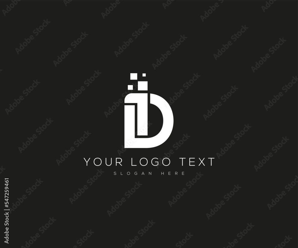 ID or ID Initial alphabet letter monogram logo icon Stock Vector ...