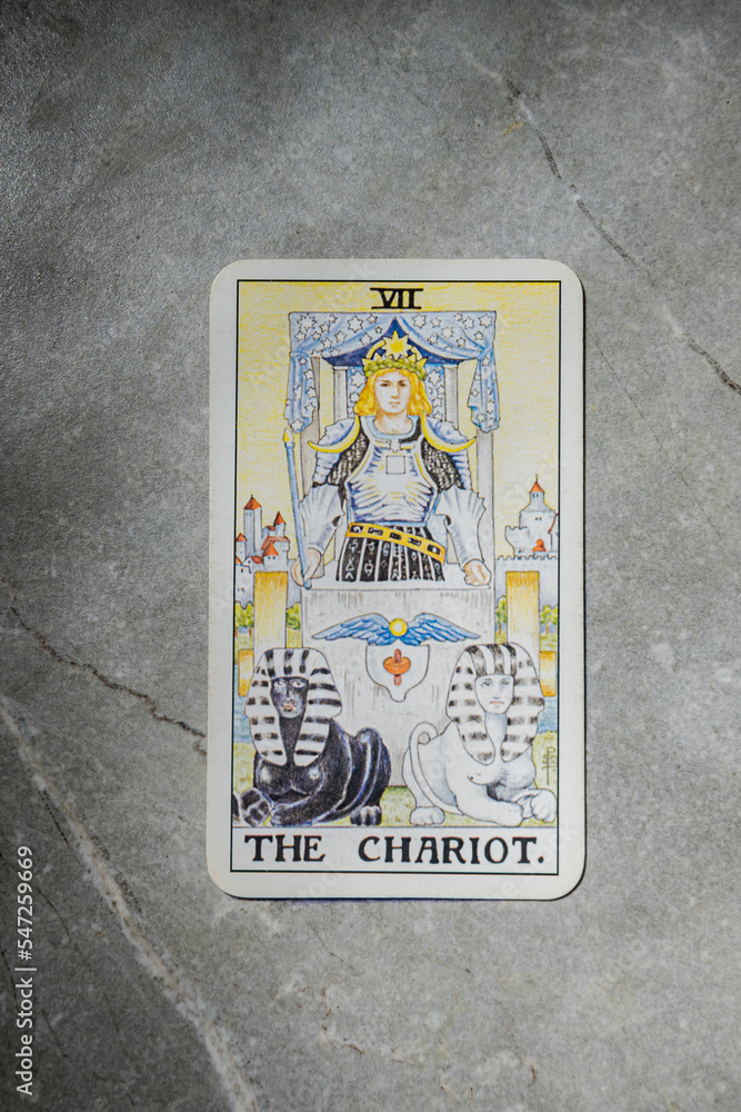 Tarot. VII, 7, seven. The Chariot. Esoteric tarot cards for divination ...
