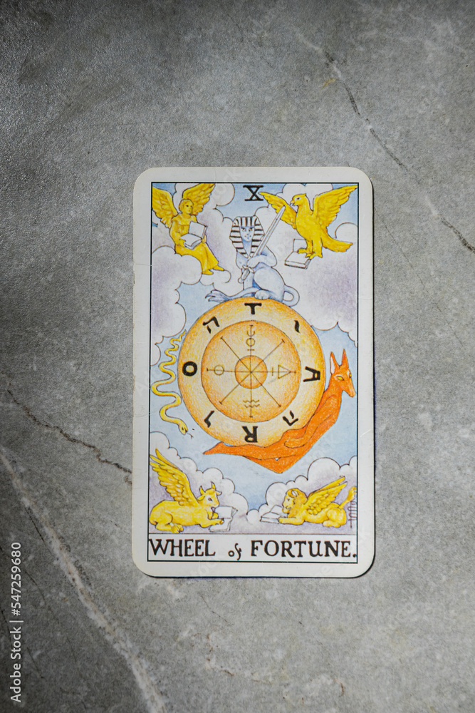 Tarot. X , 10, ten. Wheel of fortune. Esoteric tarot cards for ...