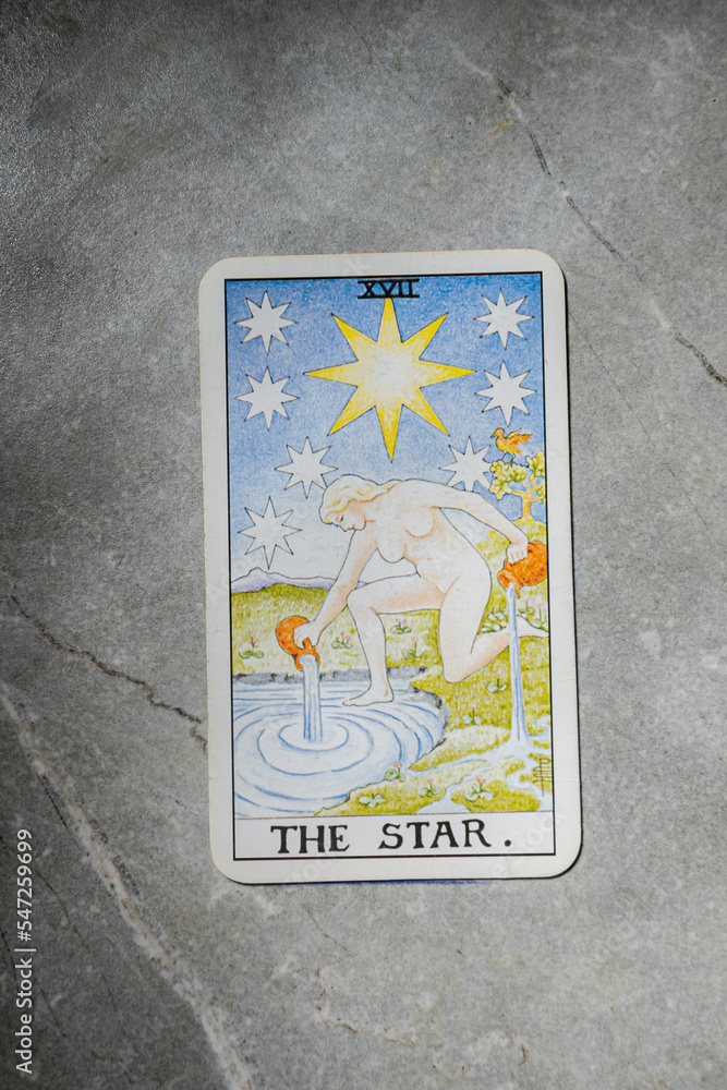 Tarot. XVII , 17, seventeen. Star. Esoteric tarot cards for divination ...