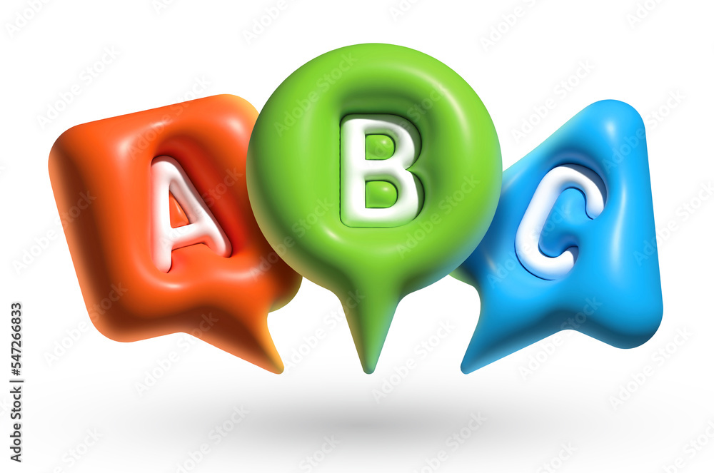 English school badge vector logo, language learning emblem icon bubble ...