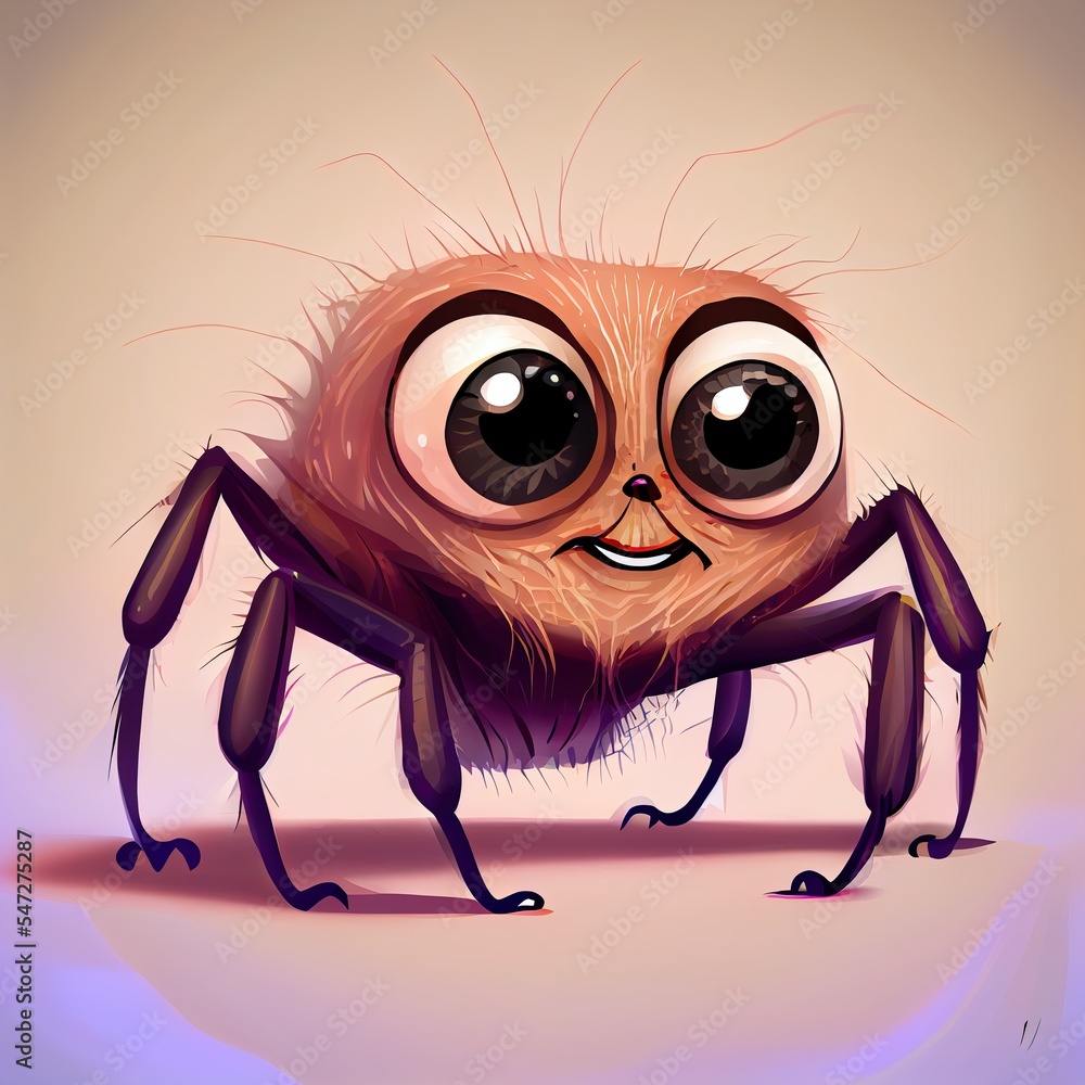 Cartoon Drawing Of A Spider Stock Illustration | Adobe Stock
