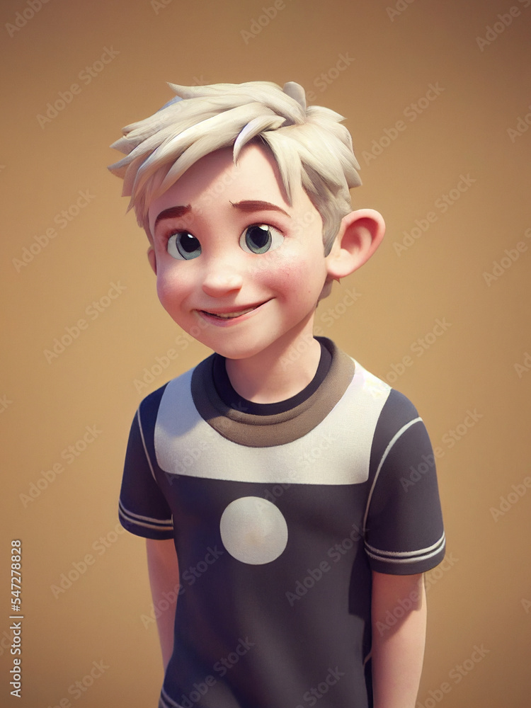 handsome generic teen white smiling boy character portrait with on ...