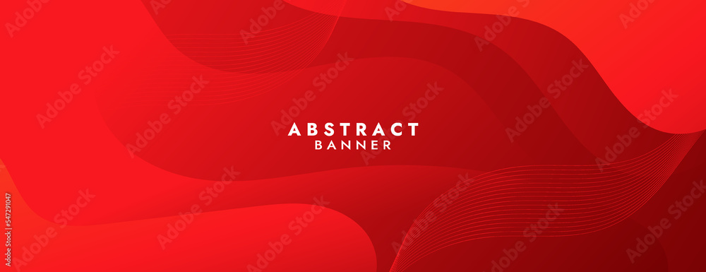 Abstract Red Fluid Banner Template. Modern background design. gradient ...