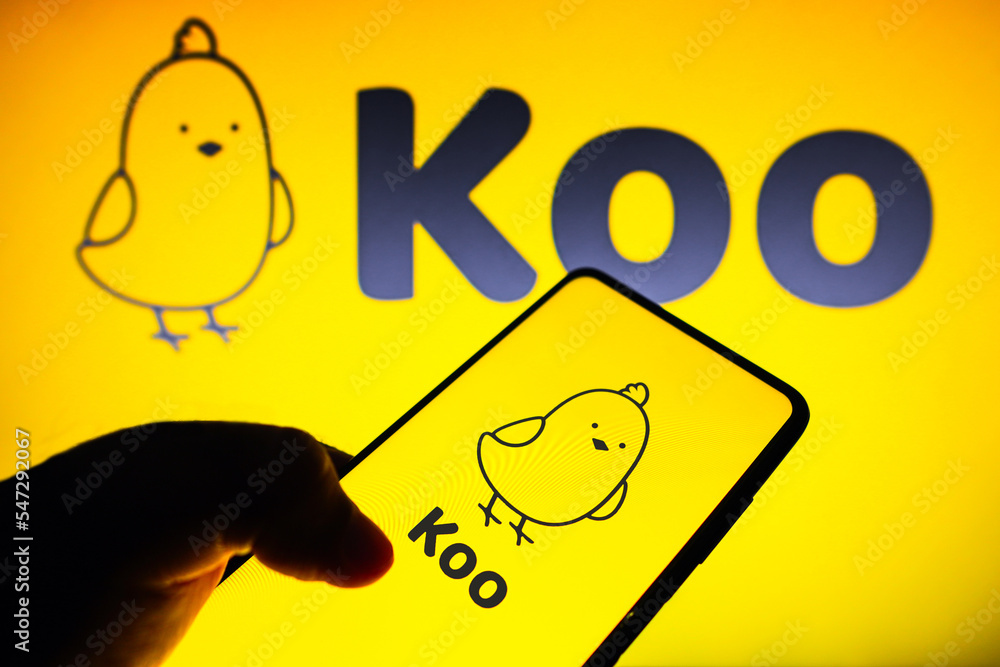 November 18, 2022, Brazil. In this photo illustration, the Koo app logo ...