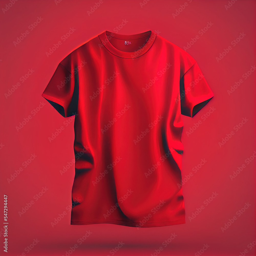 Red T-shirt mockup, graphic resource for tee-shirt design stores Stock ...