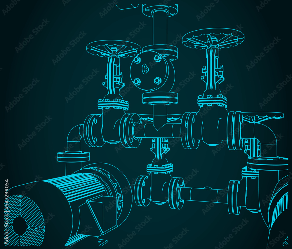 Water pumping station system Stock Vector | Adobe Stock