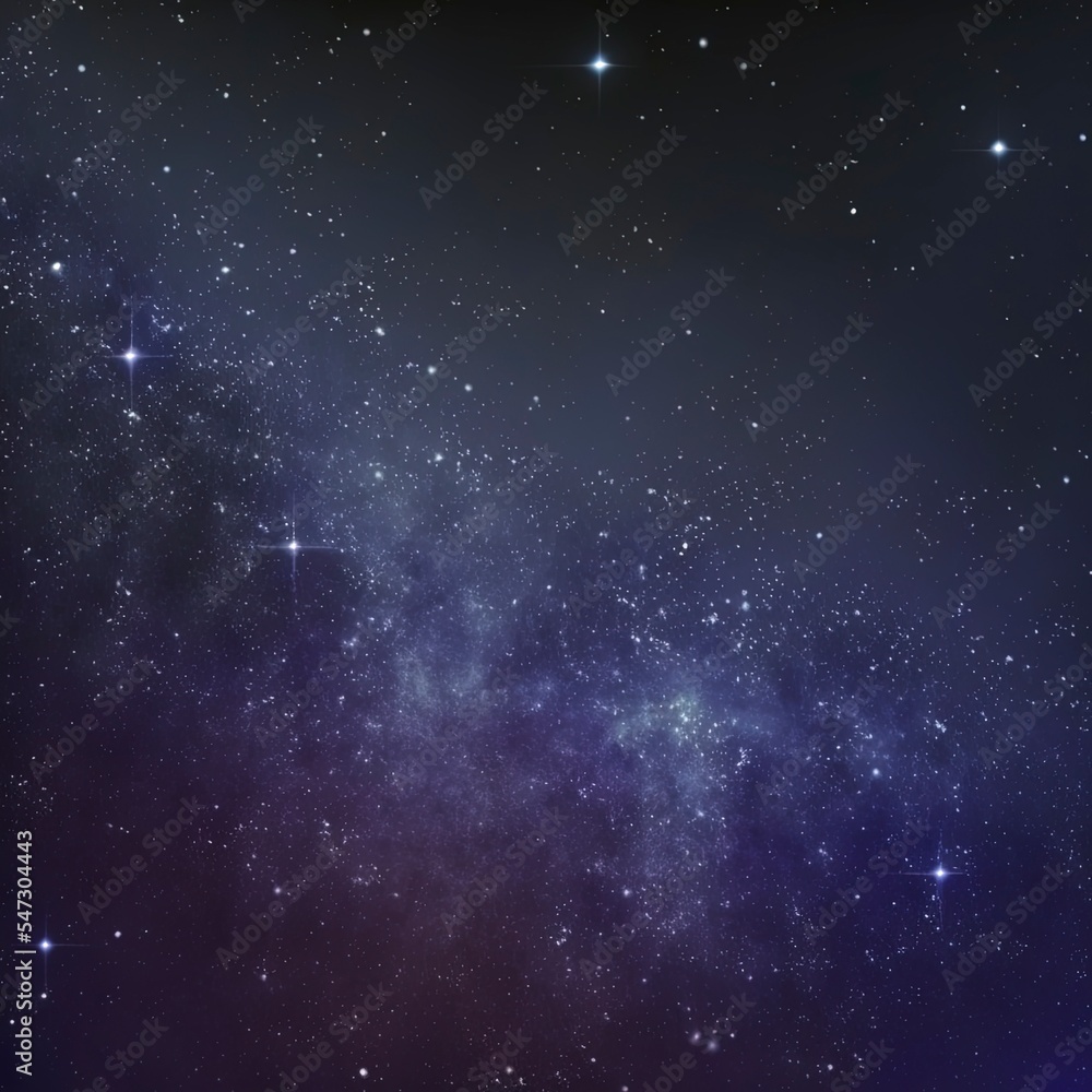 Stars in sky, starry night starlight shine of milky way, space cosmic ...