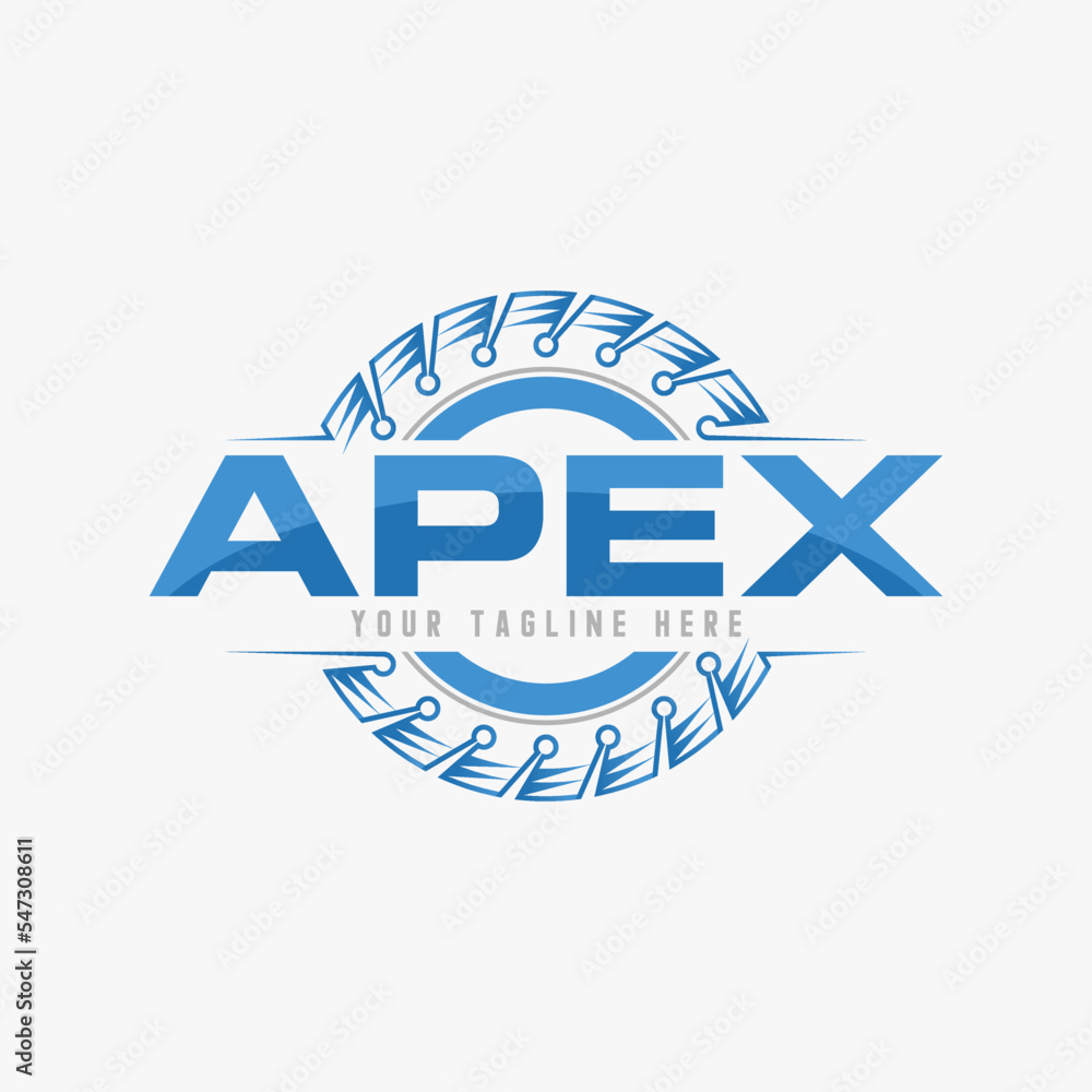 Simple and unique blade circular saw template line art or out image graphic icon logo design ...