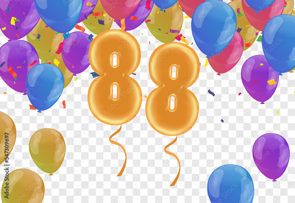 Elegant Greeting celebration 88 birthday Happy birthday ...