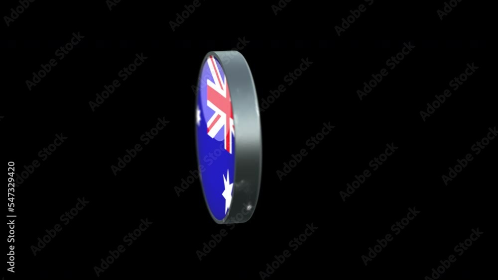 3D rotating Flag of Australia on Transparent Background. Australia Flag ...