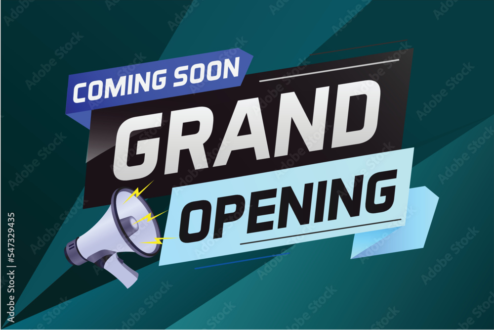 coming soon grand opening word concept vector illustration with ...