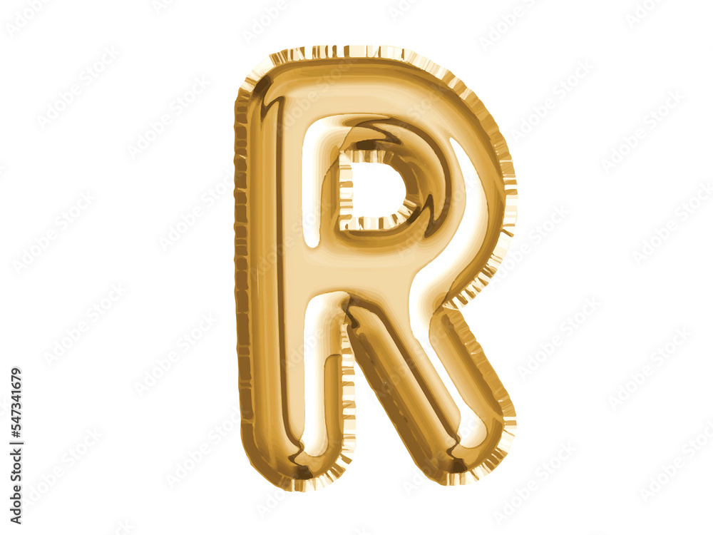 Gold alphabet R air balloon for baby shower celebrate decoration party ...