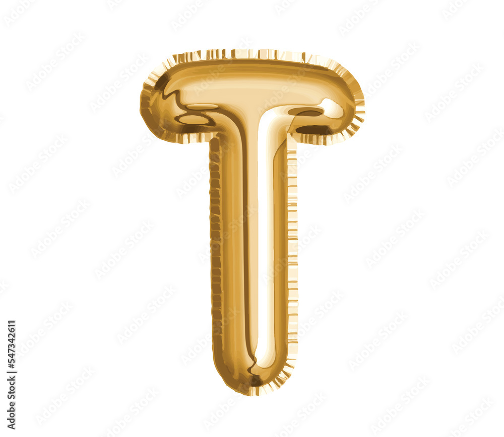 Gold alphabet T air balloon for baby shower celebrate decoration party ...