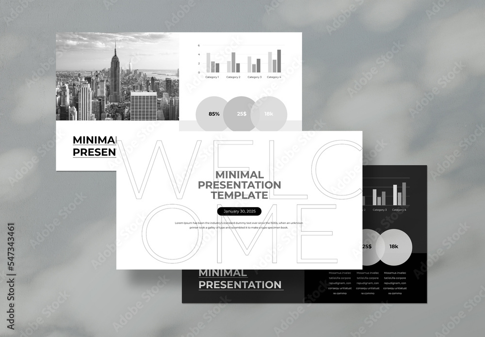 Minimal Presentation Layout Stock Template | Adobe Stock