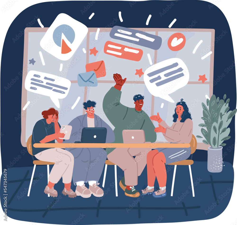 Vector illustration of Multicultural team. Unity in diversity. People ...