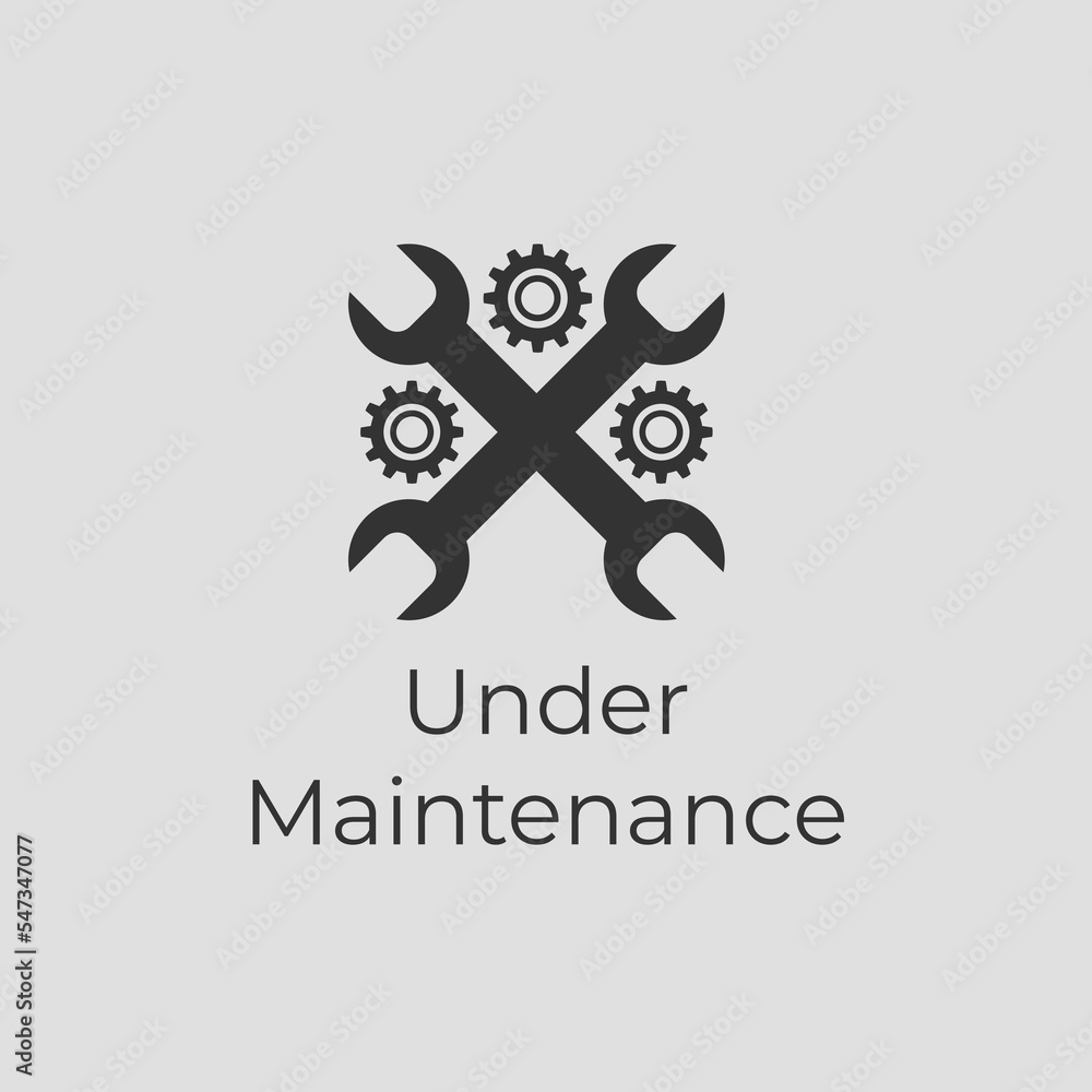 Under maintenance icon vector with grey background. suitable for web ...