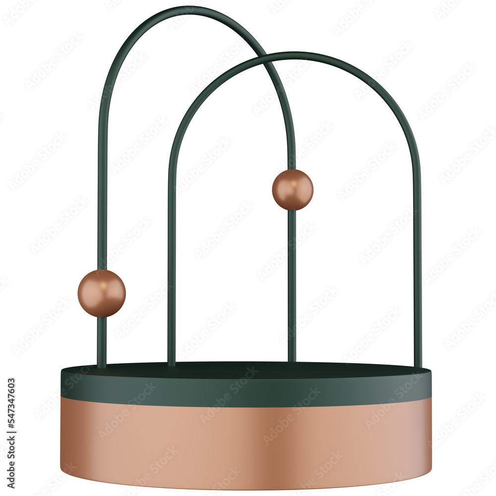 3d stand product showcases circle ring elegant dark Green and gold ...