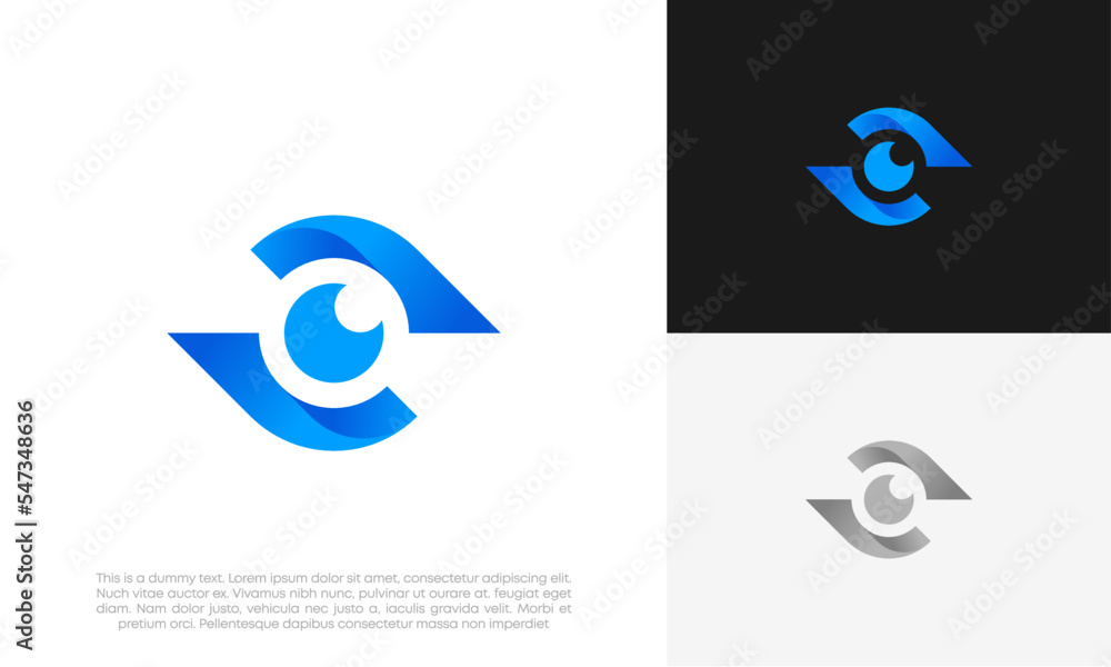 vision abstract logo design vector Stock Vector | Adobe Stock