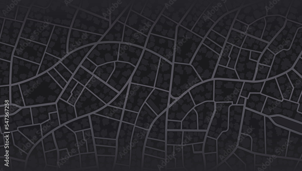 Gps map navigation to own house. View from above the map buildings ...