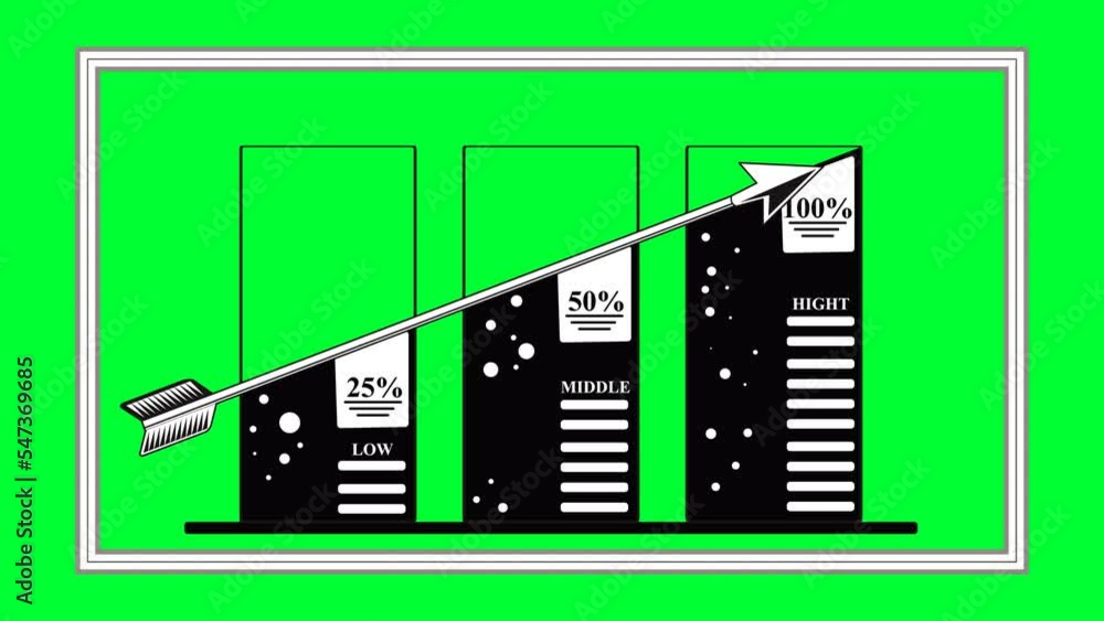 4K RESOLUTION GREEN SCREEN ANIMATED STATISTICS CURVE WITH ATTRACTIVE ...