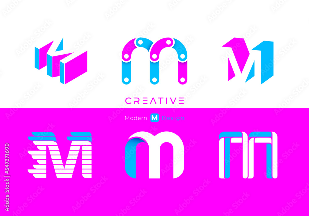 Letter M, modern alphabet, fonts, characters design, vector ...