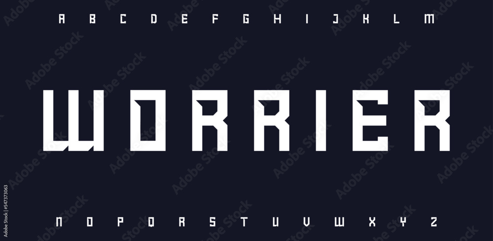 Tech font and Modern alphabet. Future logo typo. Minimal urban font ...