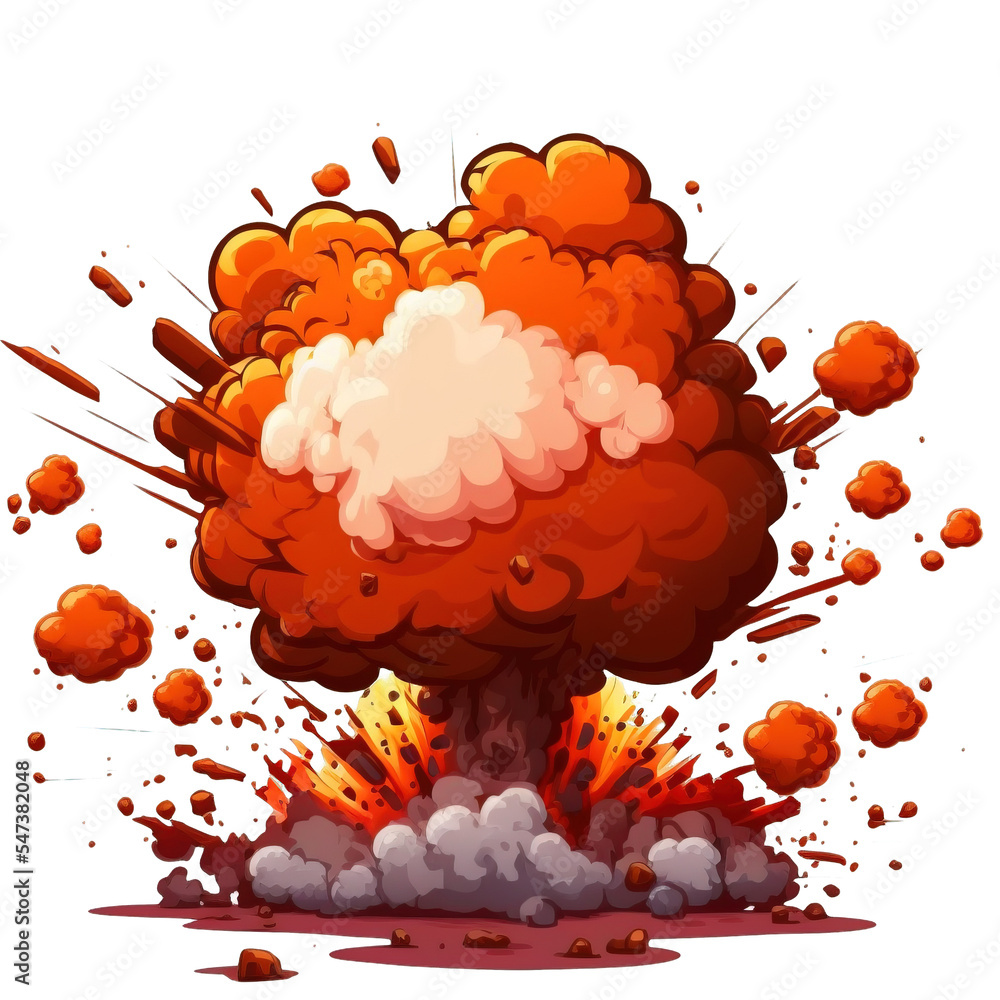 Cartoon boom explosion illustration design art on transparent ...